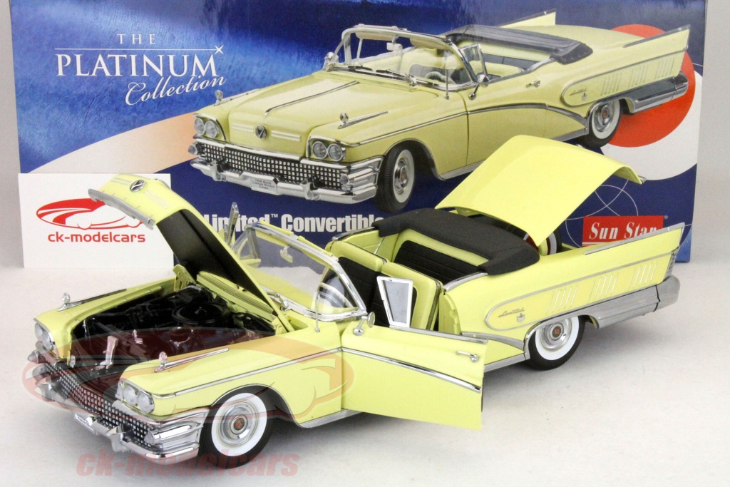 Sun Star Models 1:18 Buick Limited Open Convertible Année 1958 Blanc ...
