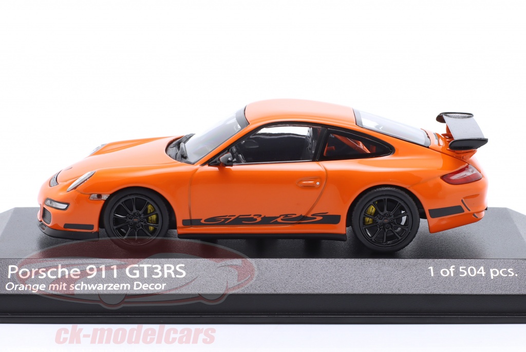 Minichamps 1:43 Porsche 911 (997.1) GT3 RS Baujahr 2006 orange / schwarz 403066010 Modellauto ...