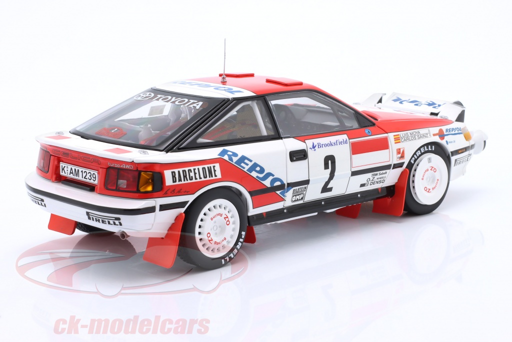 Kyosho 1:18 Toyota Celica GT-Four #2 Winner Rallye Monte Carlo 1991 Sainz, Moya 08961B model car ...