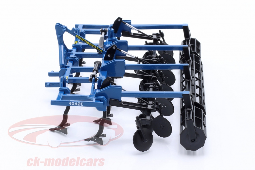 Schuco 1:32 Set: plow Rabe Albatros and harrow Rabe Bluebird blue ...