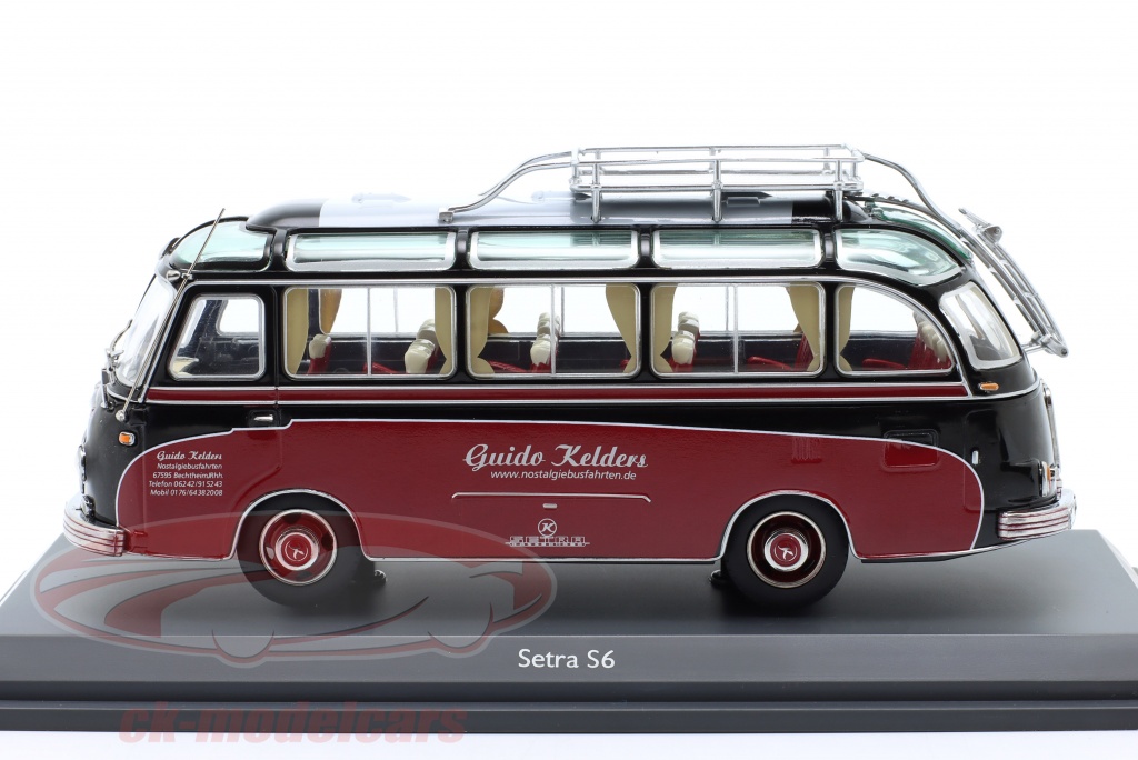Schuco 1:43 Setra S6 autobús marrón / rojo 450284300 modelo coche ...