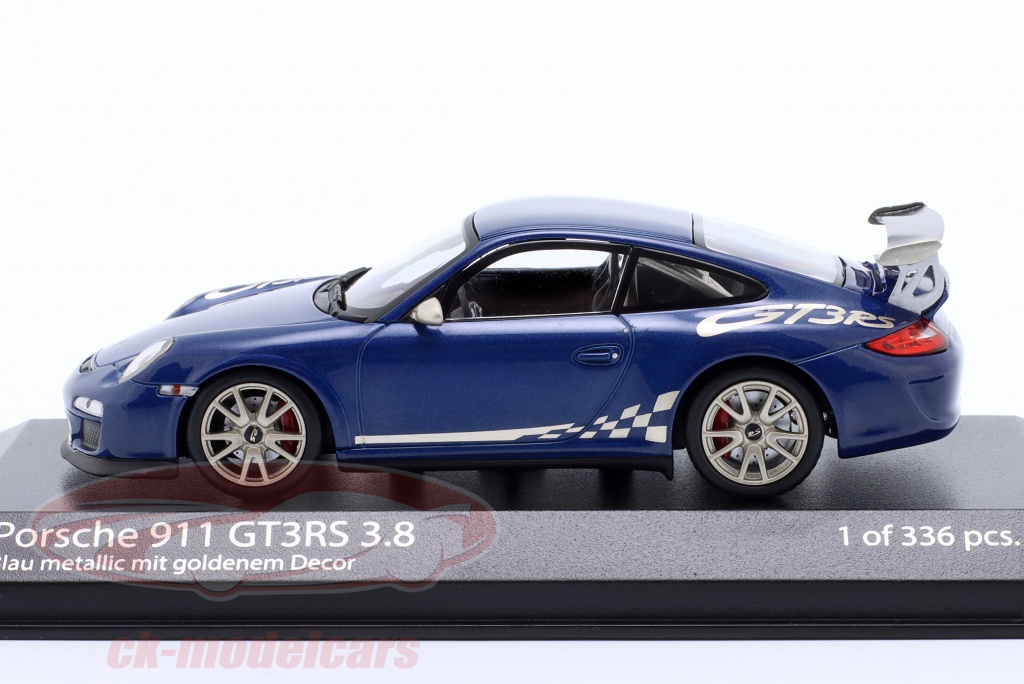 Minichamps 1:43 Porsche 911 (997 II) GT3 RS 3.8 Bouwjaar 2009 blauw metalen met decor 403069114 ...