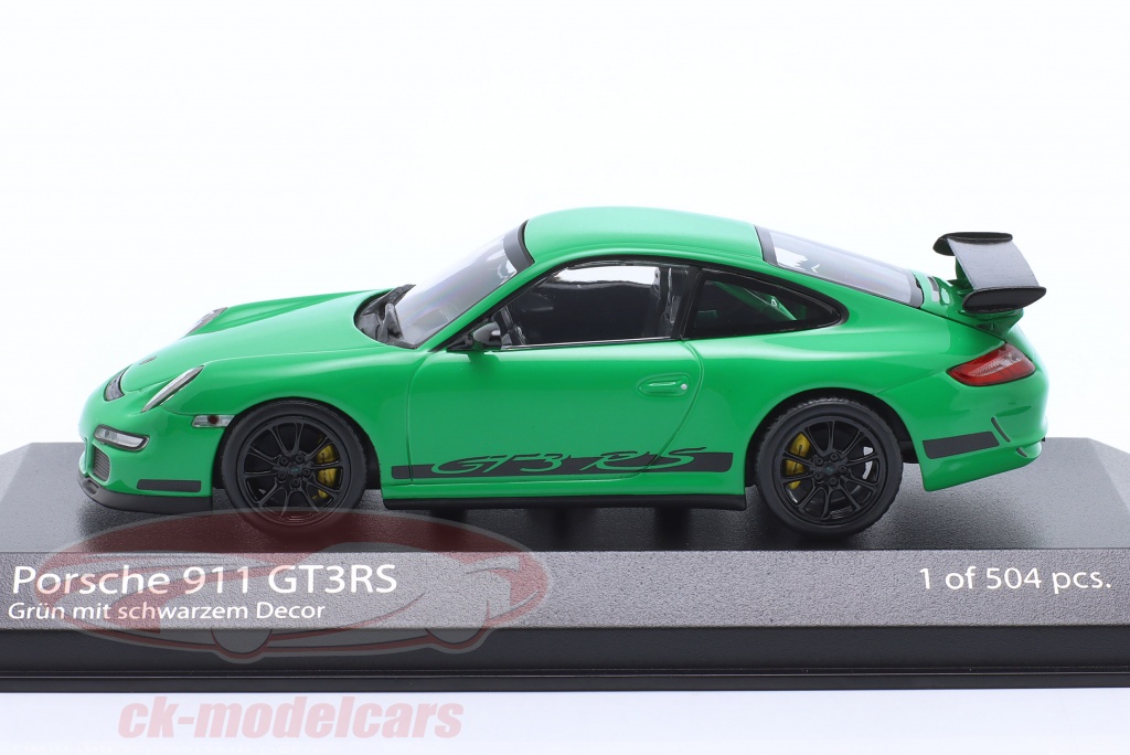 Minichamps 1:43 Porsche 911 (997.1) GT3 RS Année de construction 2006 vert avec décor 403066011 ...