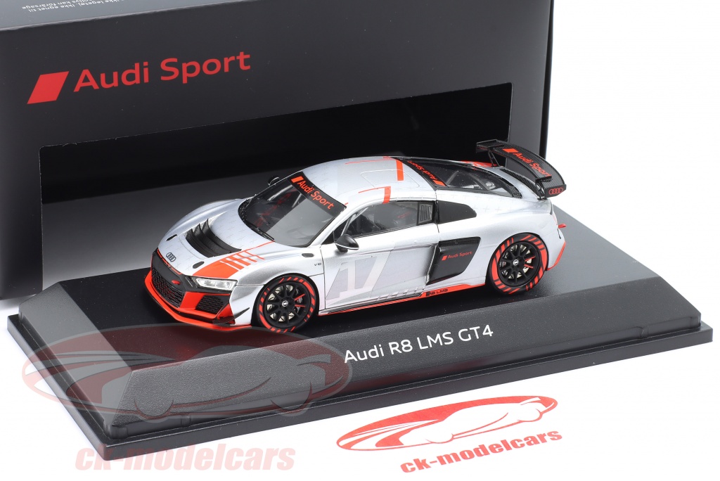 Spark 1:43 Audi R8 LMS GT4 Presentation Car cinza prateado / vermelho ...