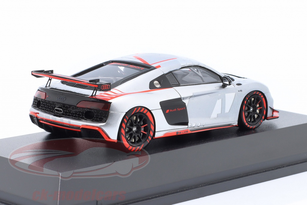 Spark 1:43 Audi R8 LMS GT4 Presentation Car silbergrau / rot / schwarz 5022200331 Modellauto ...