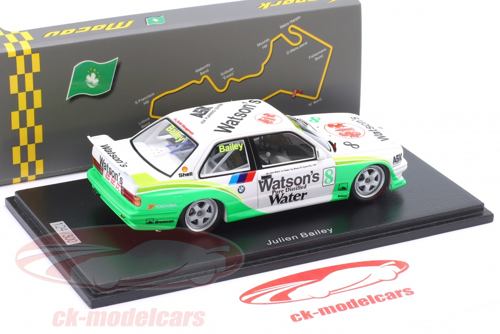 Spark 1:43 BMW M3 (E30) Sport Evo #8 Macau Guia Race 1990 Julian Bailey ...