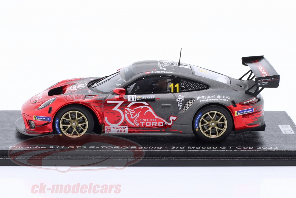Spark 1:43 Porsche 911 GT3 R #11 3位 Race 2 Macau GT Cup 2022 A ...