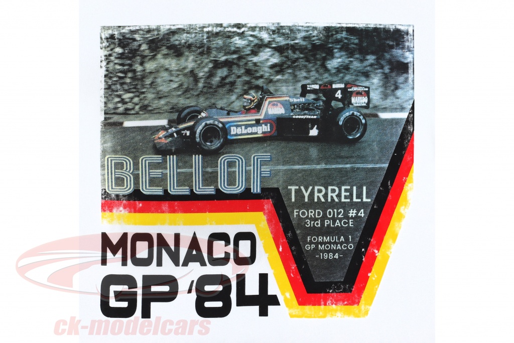 Stefan Bellof T-shirt Monaco GP formule 1 1984 blanc BS-24X-150 BS-24X ...