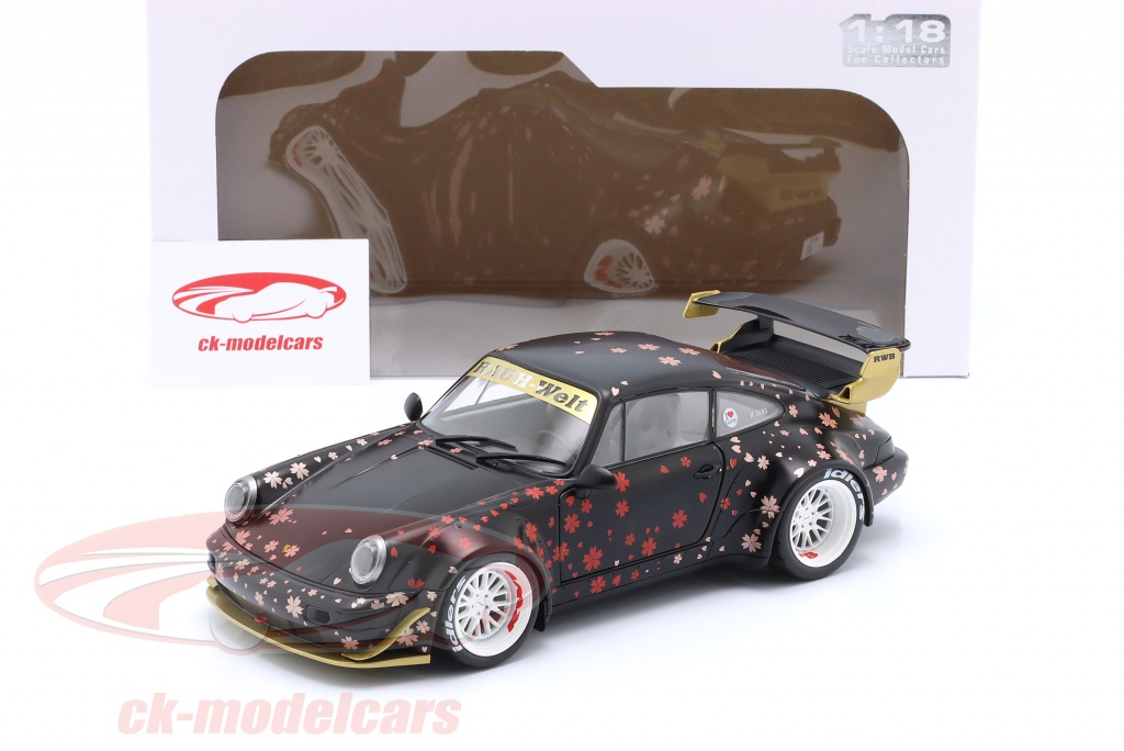 Solido 1:18 Porsche 911 (964) RWB Rauh-Welt Aoki 2021 black with decor ...