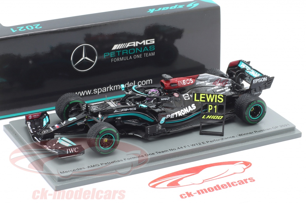 Spark 1:43 L. Hamilton Mercedes-AMG F1 W12 #44 100th GP Win Sotchi Formula 1 2021 S7695 S7695 ...