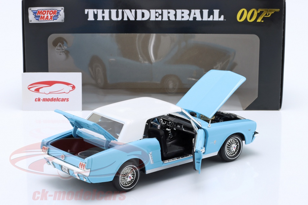 MotorMax 1:18 Ford Mustang 1/2 Hardtop 1964 Film James Bond Thunderball ...
