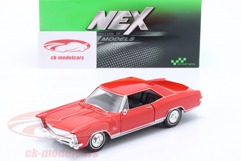 Welly 1:24 Buick Riviera Gran Sport year 1965 red 24072 model car 24072 ...