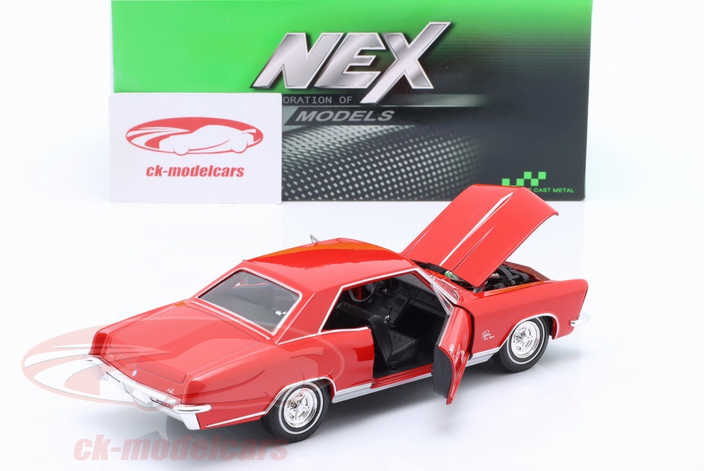 Welly 1:24 Buick Riviera Gran Sport year 1965 red 24072 model car 24072 ...
