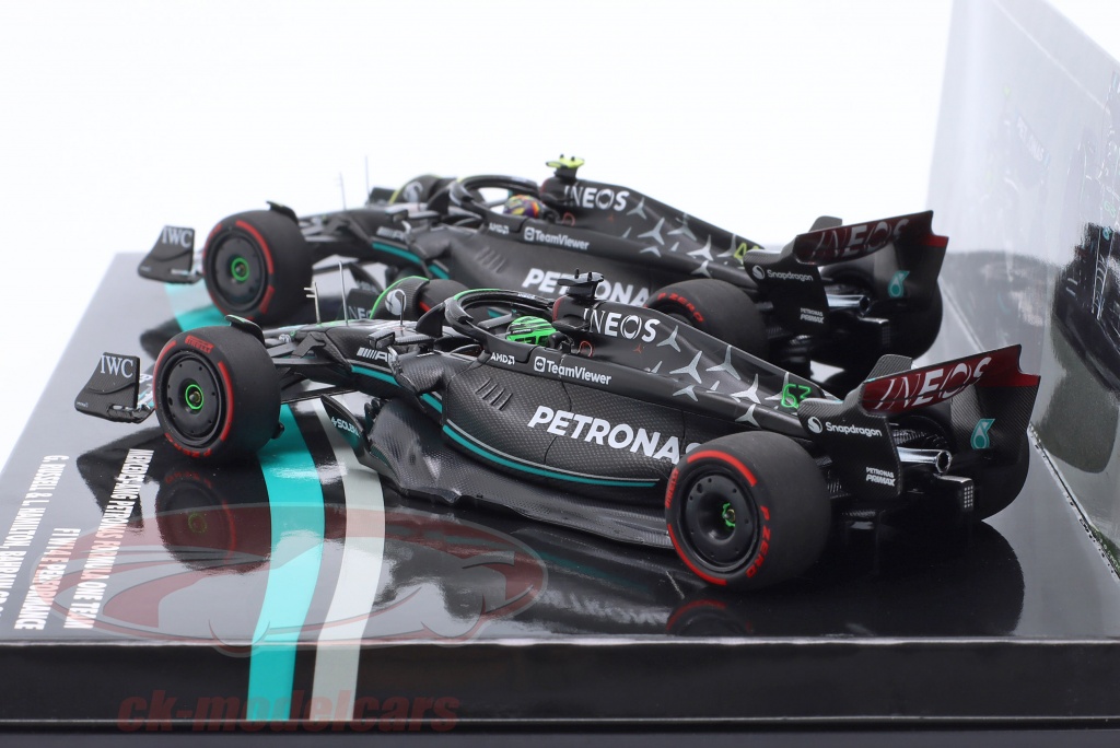 Minichamps 1:43 2-Car Set Hamilton #44 & Russell #63 Bahrain GP Formula ...