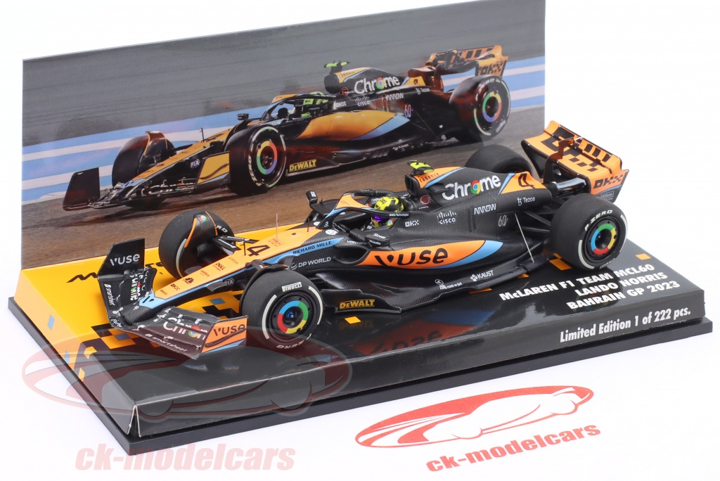 Minichamps 1:43 Lando Norris McLaren MCL60 #4 Bahrein GP formule 1 2023 533234304 model auto ...