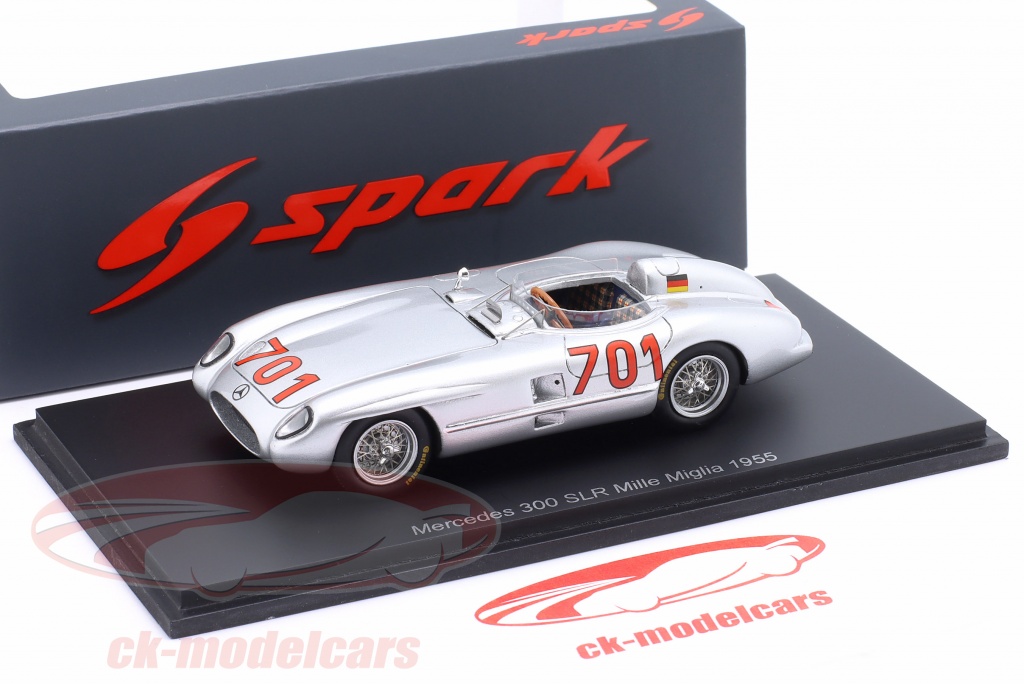 Spark 1:43 Mercedes-Benz 300 SLR #701 Mille Miglia 1955 Kling S5891 model auto S5891 9580006958914