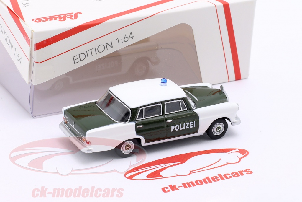 Schuco 1:64 Mercedes-Benz 200 (W110) Polizei 1961 grün / weiß 452027800 ...