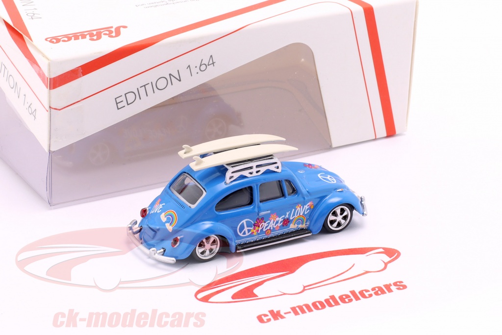 Schuco 1:64 Volkswagen VW Beetle Surfer Construction year 1950 blue ...