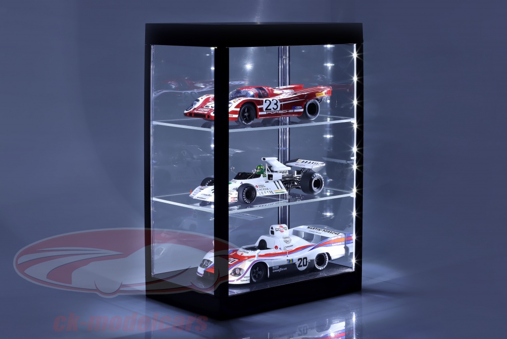 Single showcase with LED lighting for scale 1:18, 1:24, 1:43 black ...