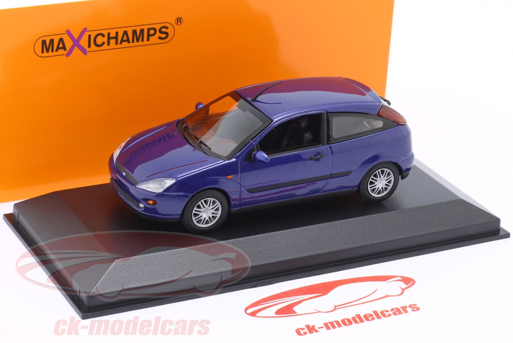 Minichamps 1:43 Ford Focus (MK1) 2-door year 1998 blue metallic ...