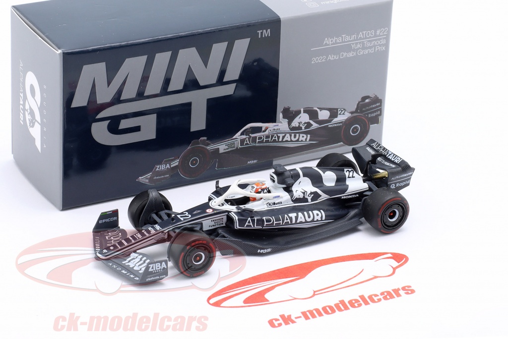 True Scale 1:64 Yuki Tsunoda Alpha Tauri AT03 #22 Abu Dhabi GP formel 1 ...
