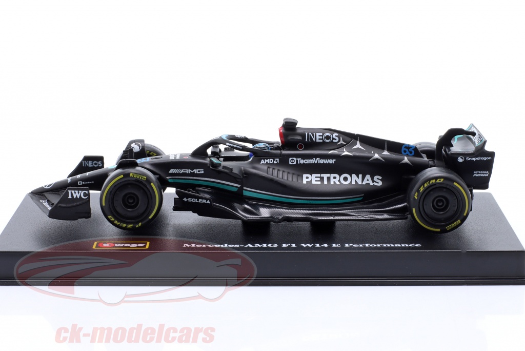 Bburago 1:43 George Russell Mercedes AMG F1 W14 #63 Formula 1 2023 18 ...