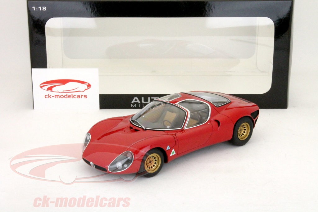 AUTOart 1:18 Alfa Romeo 33 Stradale Prototype Baujahr 1967 rot 70191 ...