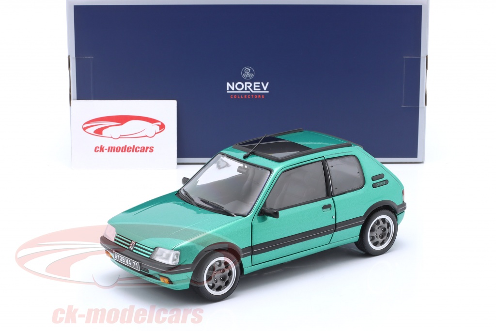 Norev 1:18 Peugeot 205 GTI Griffe year 1991 green metallic 184847 model ...