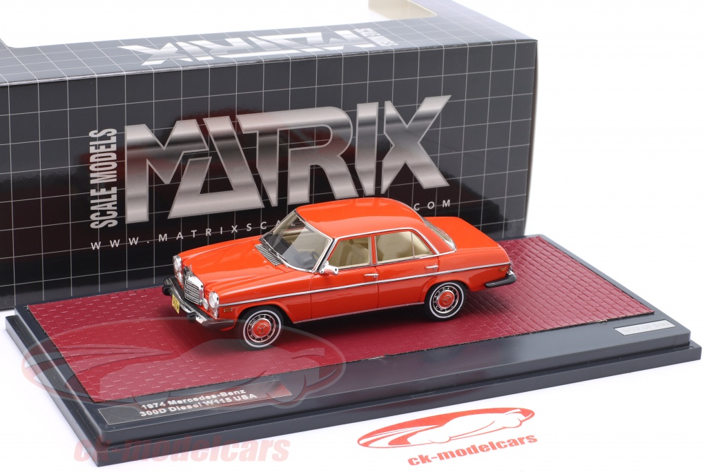 Matrix 1:43 Mercedes-Benz 300D (W115) version américaine 1974 rouge ...