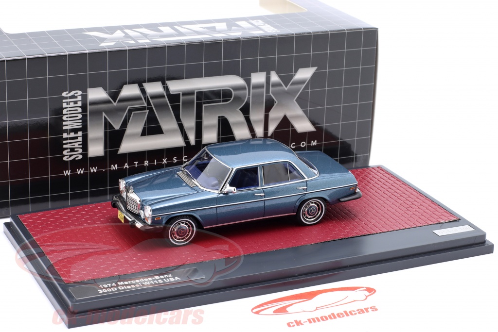 Matrix 1:43 Mercedes-Benz 300D (W115) US version 1974 light blue ...