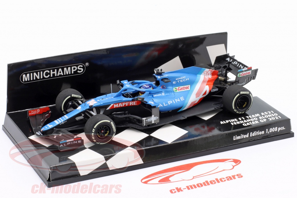 Minichamps 1:43 Fernando Alonso Alpine A521 #14 3e Katar GP formule 1 ...