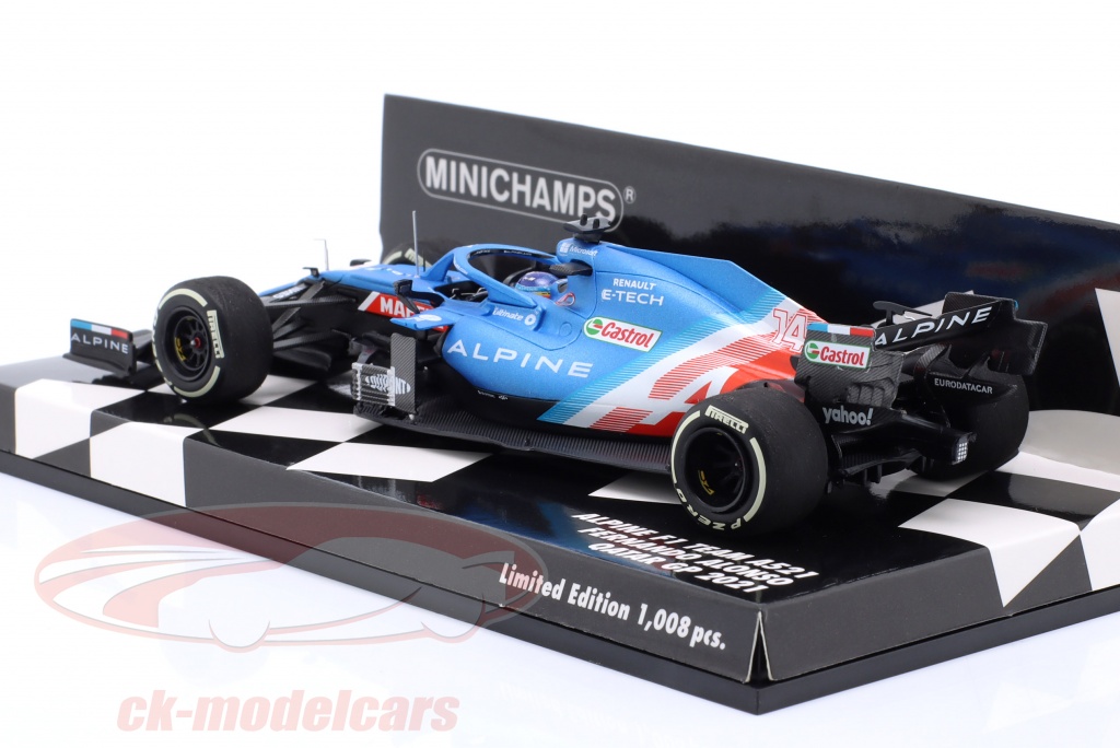 Minichamps 1:43 Fernando Alonso Alpine A521 #14 3er Katar GP fórmula 1 ...