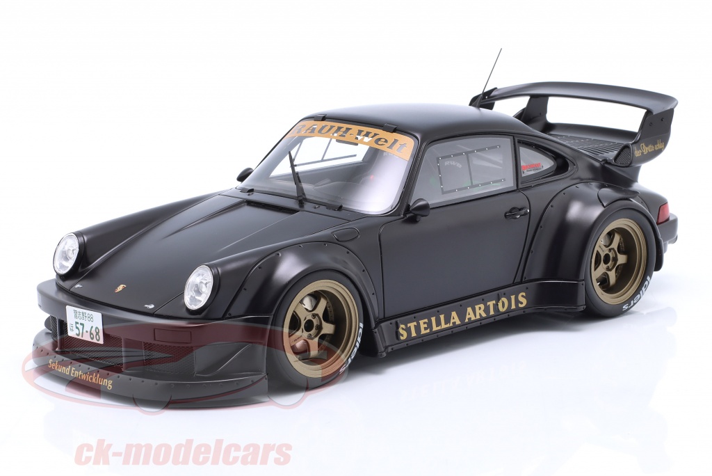 GT-SPIRIT 1:18 Porsche 911 (964) RWB Rauh-Welt Body Kit Stella Artois 2008 satijn zwart GT421 ...