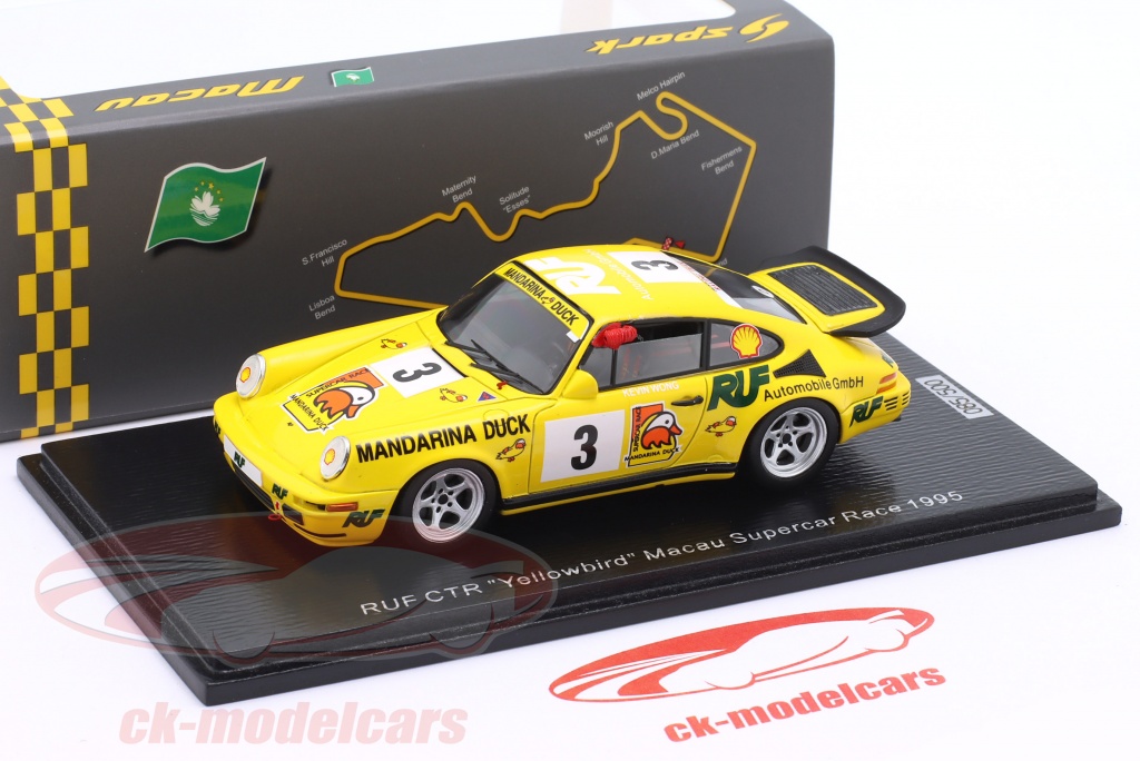 Spark 1:43 RUF CTR Yellowbird #3 Macau Supercar Race 1995 Kevin Wong ...