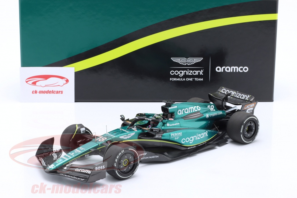 Minichamps 1:18 Lance Stroll Aston Martin AMR23 #18 6th Bahrain GP Formula 1 2023 147230118 ...
