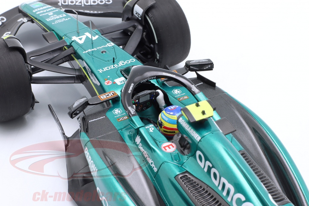 Minichamps 1:18 F. Alonso Aston Martin AMR23 #14 3rd Bahrain GP formula ...