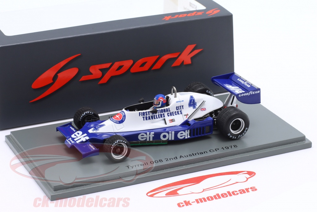 Spark 1:43 Patrick Depailler Tyrrell 008 #4 2do austriaco GP fórmula 1 1978 S7238 modelo coche ...