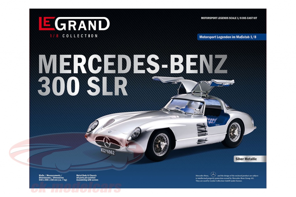 LeGrand 1:8 Mercedes-Benz 300 SLR Uhlenhaut Coupe year 1955 Kit silver ...
