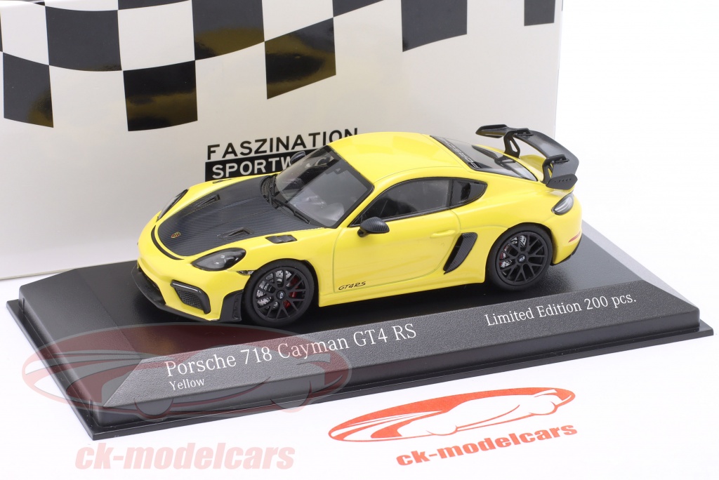 Minichamps 1:43 Porsche 718 (982) Cayman GT4 RS 2021 yellow / black ...