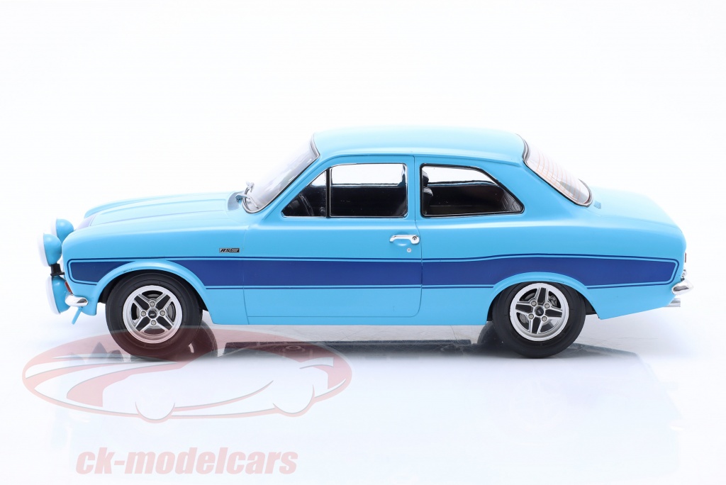 ModelCarGroup 1:18 Ford Escort MK1 RS 2000 year 1973 light blue / dark ...