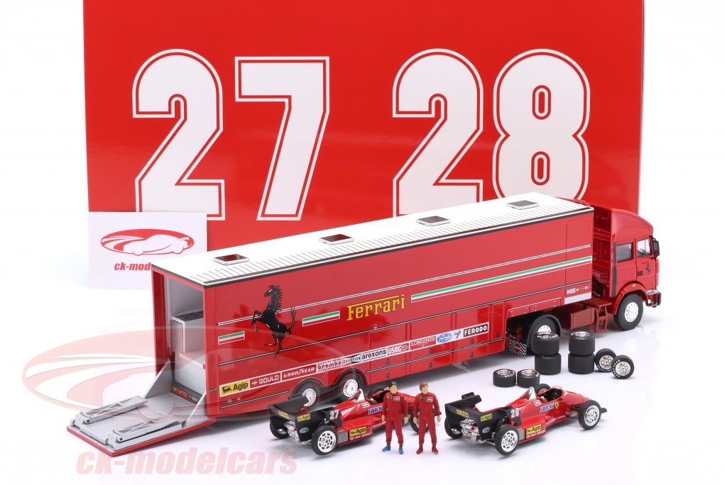 Brumm 1:43 Set Renntransporter mit Ferrari 126C4 #27, #28 Monaco GP ...