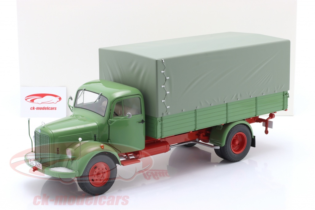 Schuco 1:18 Mercedes-Benz L3500 Pritschen-LKW mit Plane grün 450050100 ...