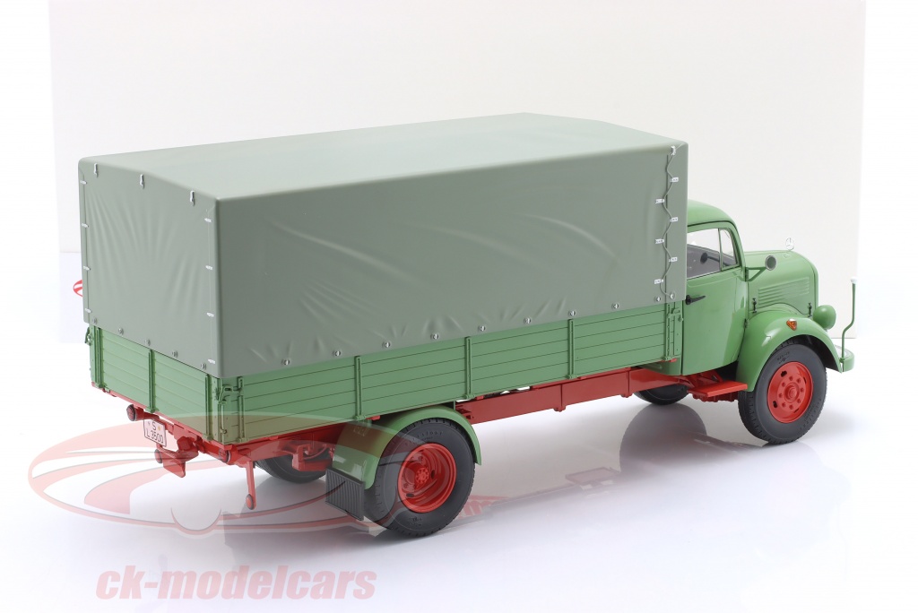 Schuco 1:18 Mercedes-Benz L3500 Pritschen-LKW mit Plane grün 450050100 ...