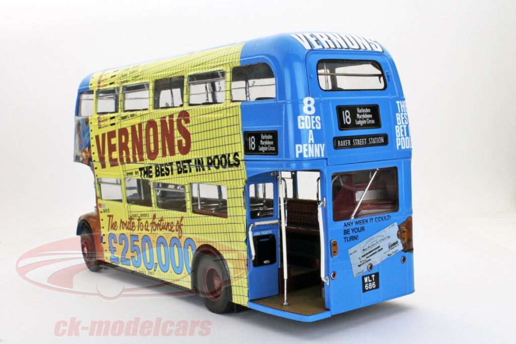 Sun Star Models 1:24 Routemaster London Bus Bj. 1959 Vernons Pool 2905 ...