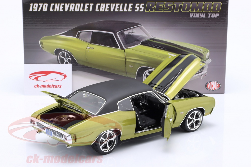 GMP 1:18 Chevrolet Chevelle SS Restomod mit Vinyldach 1970 grün ...