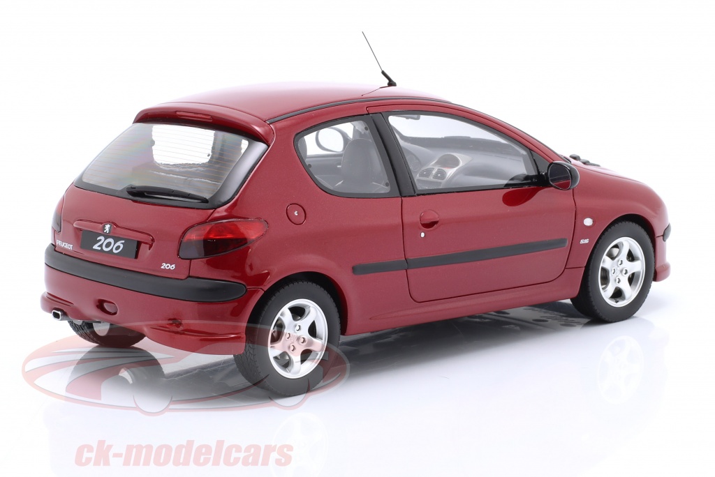 Ottomobile 1:18 Peugeot 206 S16 year 1999 red OT1039 model car OT1039 ...