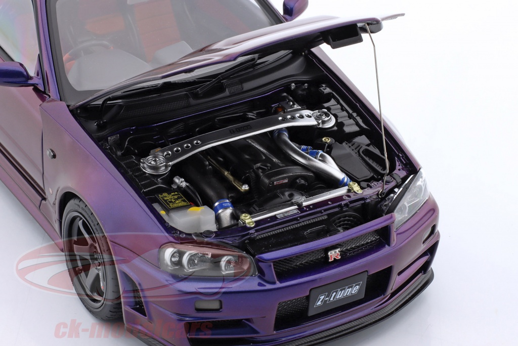 AUTOart 1:18 Nissan Skyline GT-R (R34) Nismo Z-tune 2005 lila metallic 77464 Modellauto 77464 ...