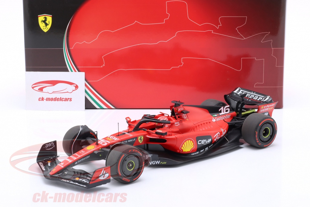 BBR Models 1:18 Charles Leclerc Ferrari SF-23 #16 Bahrain GP Formula 1 2023 BBR231816 model car ...