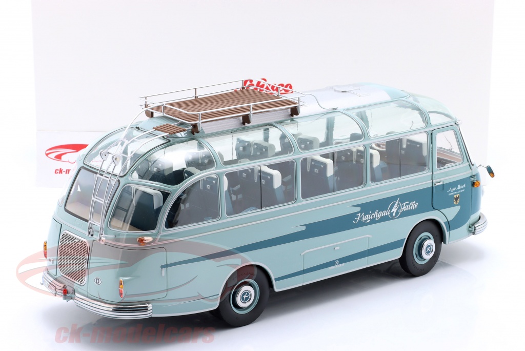 Schuco 1:18 Setra S6 Kraichgau Falke Byggeår 1962 blå / turkis ...