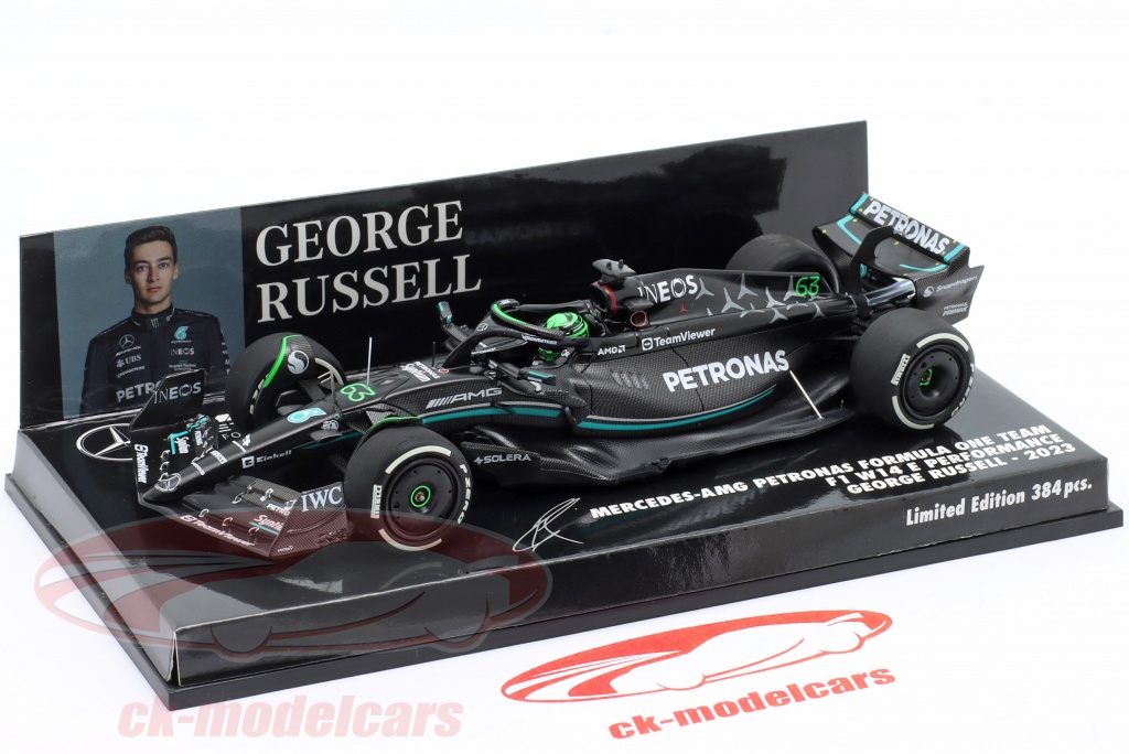 Minichamps 1:43 G. Russell Mercedes-AMG F1 W14 #63 7th Bahrain GP F1 ...